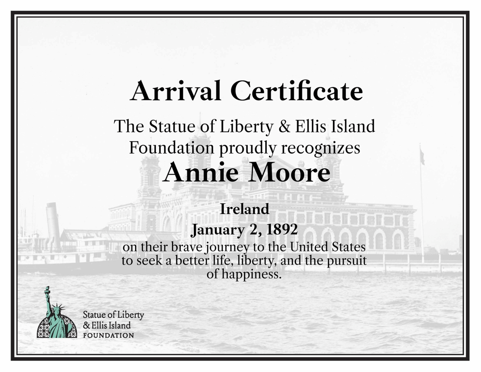 Heritage Documents | Statue of Liberty & Ellis Island Foundation